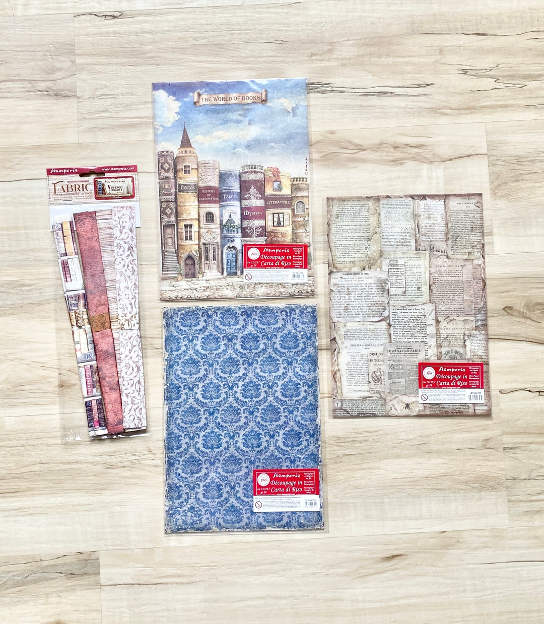 Stamperia Vintage Library A4 Rice Paper or Fabric Decoupage, Scrapbook ...