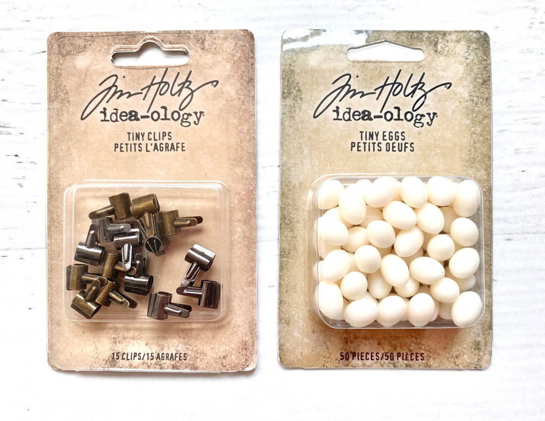 Tim Holtz Ideaology, Tiny Clips or Tiny Eggs, Hinge Clips, Bird Eggs ...