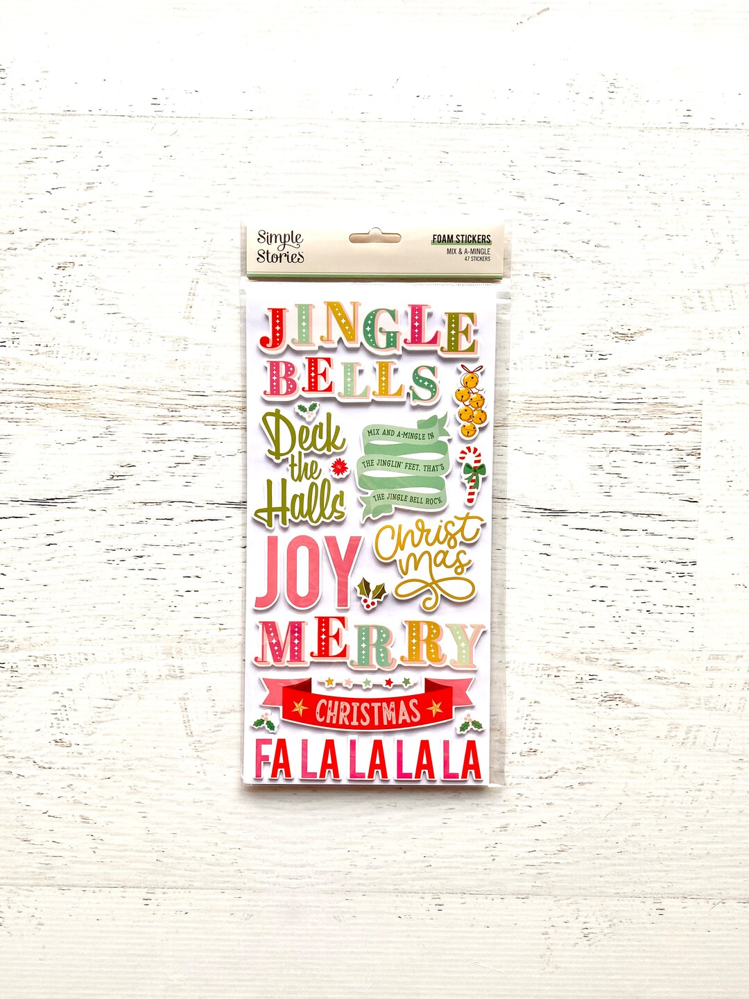 Simple Stories Mix & A-mingle Foam Stickers (47 Pcs), Scrapbooking ...