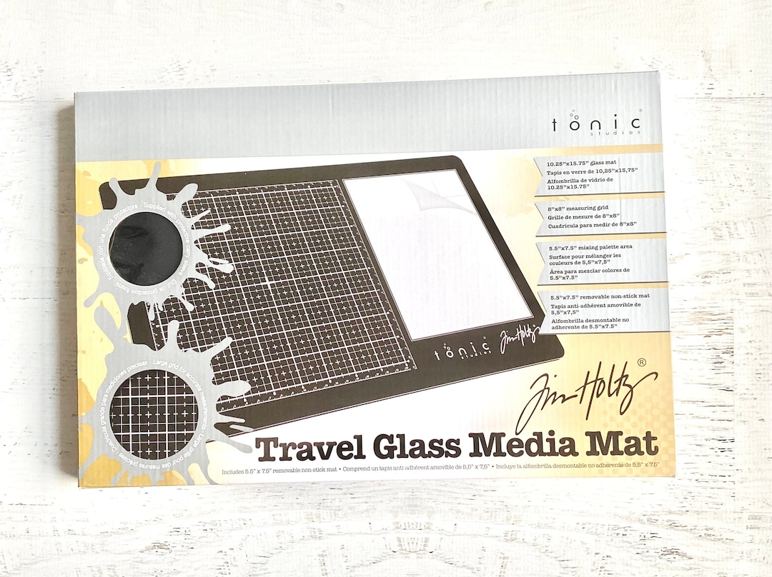 Tim Holtz Travel Glass Media Mat, 10.25x15.75 In, With Measuring Grid ...