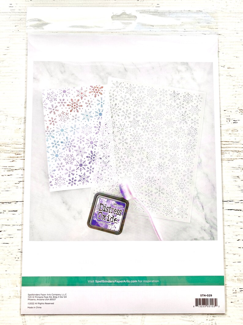 Spellbinders 8.5x11" Blizzard Stencil, Paper Crafting, Plastic ...