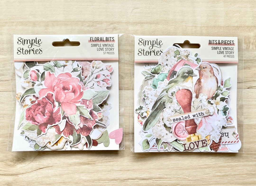 Simple Stories Simple Vintage Love Story Floral Bits (57 Pc) or Bits ...