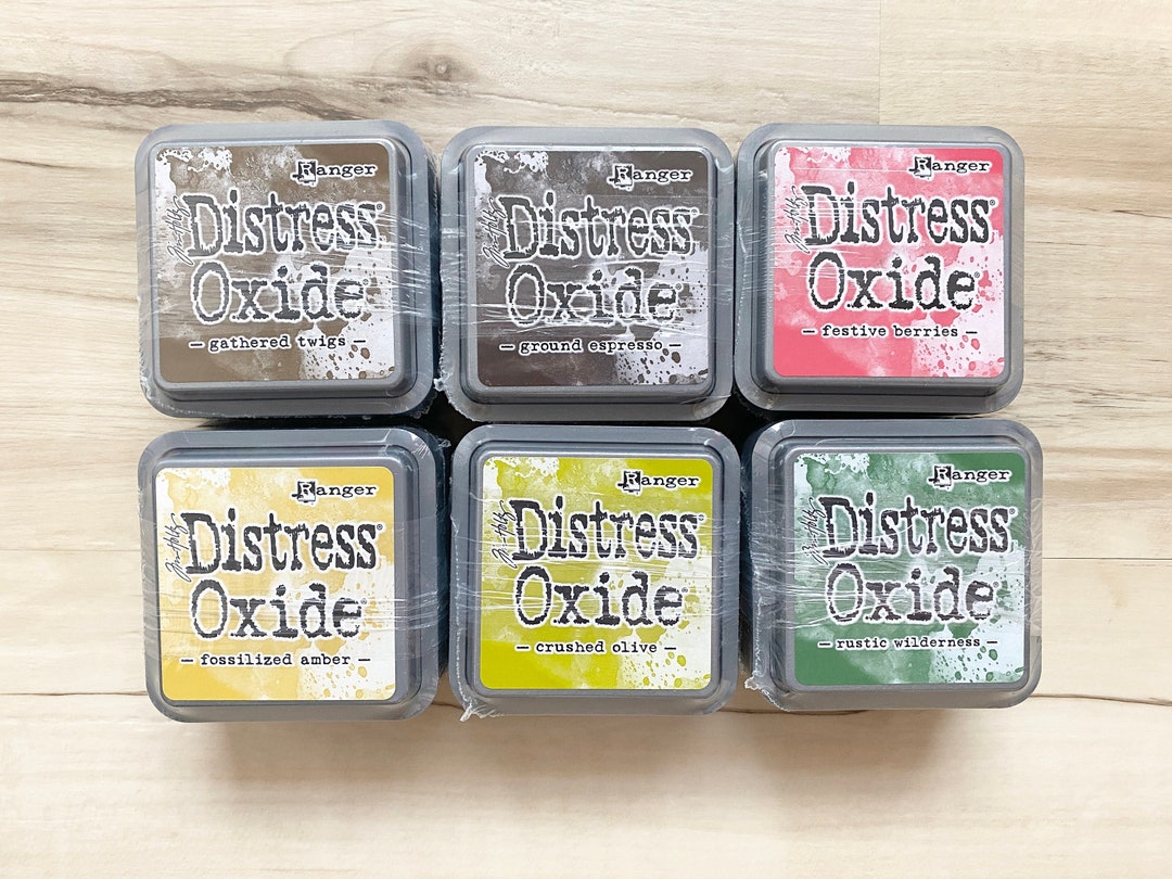 Tim Holtz Distress Oxide 3x3" Ink Pads, Gathered Twigs, Ground Espresso ...