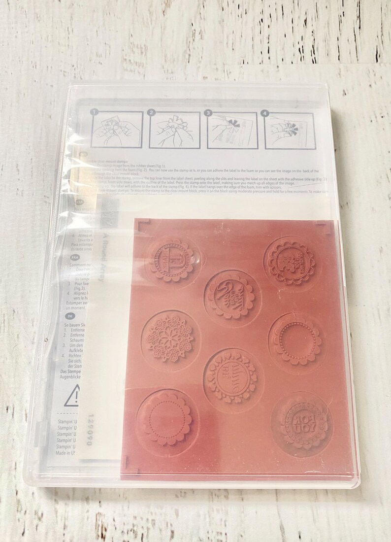 Stampin' Up A Round Array Stamp Set open box cling mount | Etsy