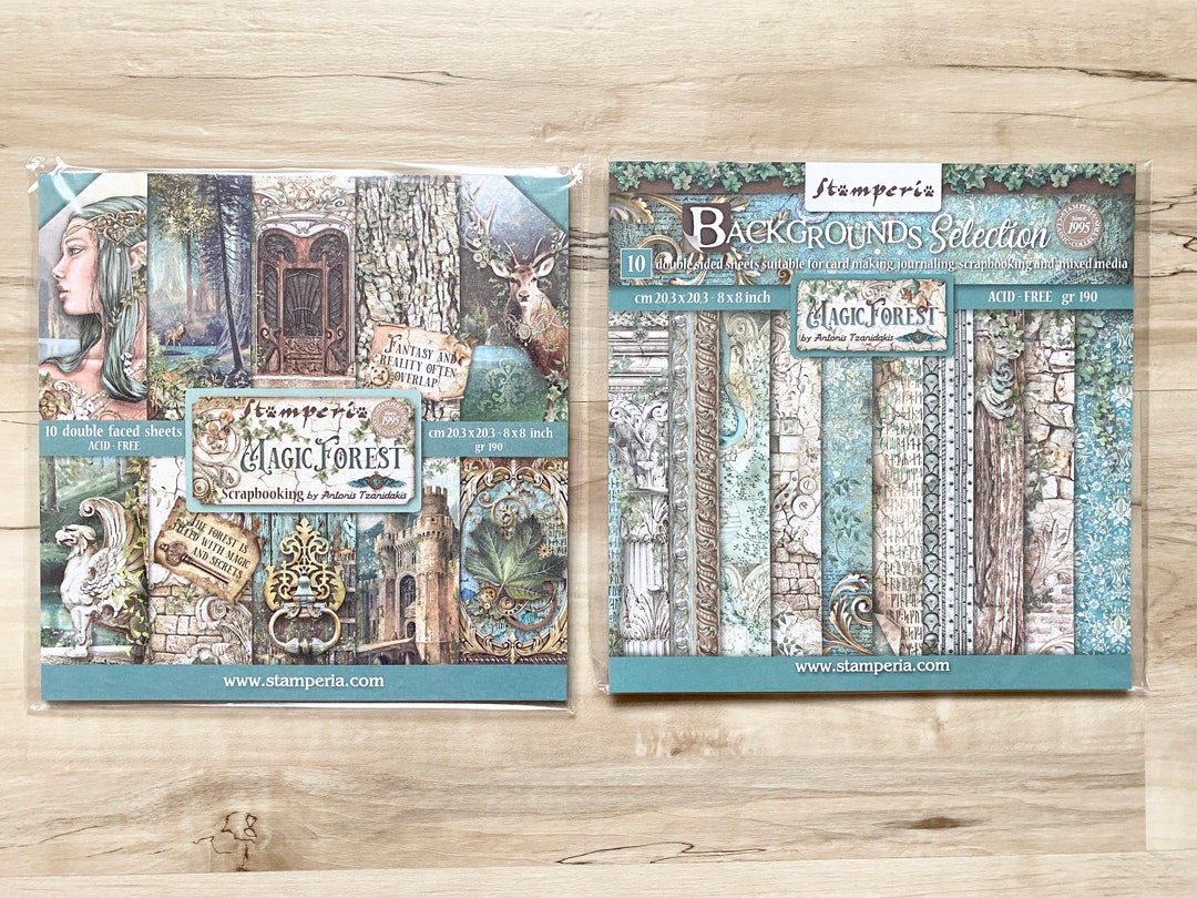Stamperia Magic Forest 8x8 Paper Collection or Maxi Backgrounds ...