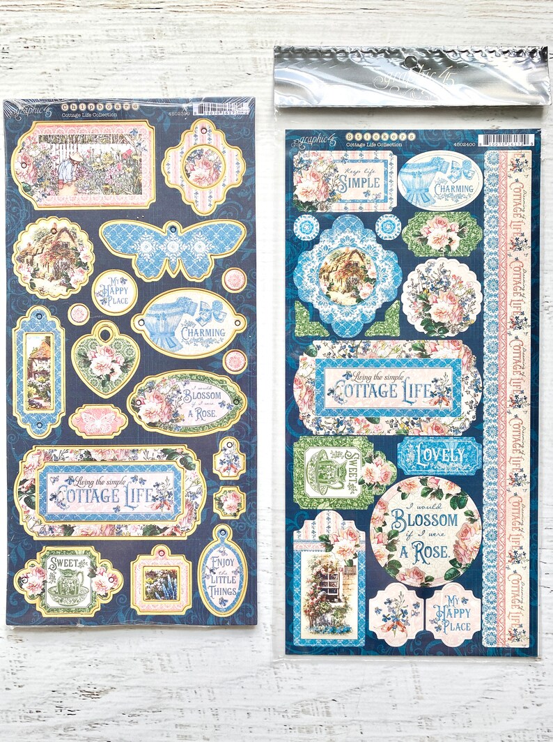 Graphic 45 Cottage Life Stickers or Chipboard Scrapbook - Etsy