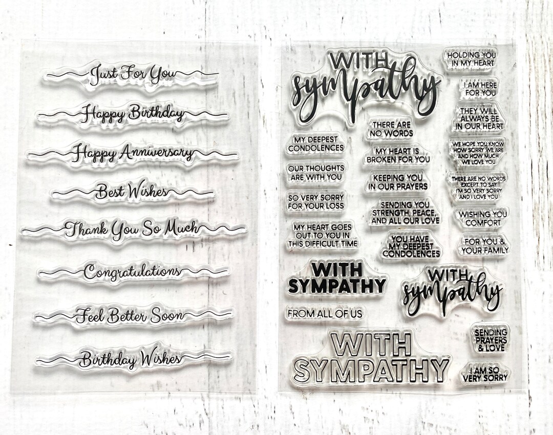 Unbranded Sentiment Stamp Sets, Birthday or Sympathy, Scrapbooking ...