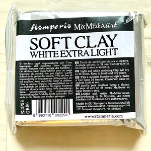 Stamperia Soft Clay, White Extra Light, Air Dry, 80 or 160 G Package ...