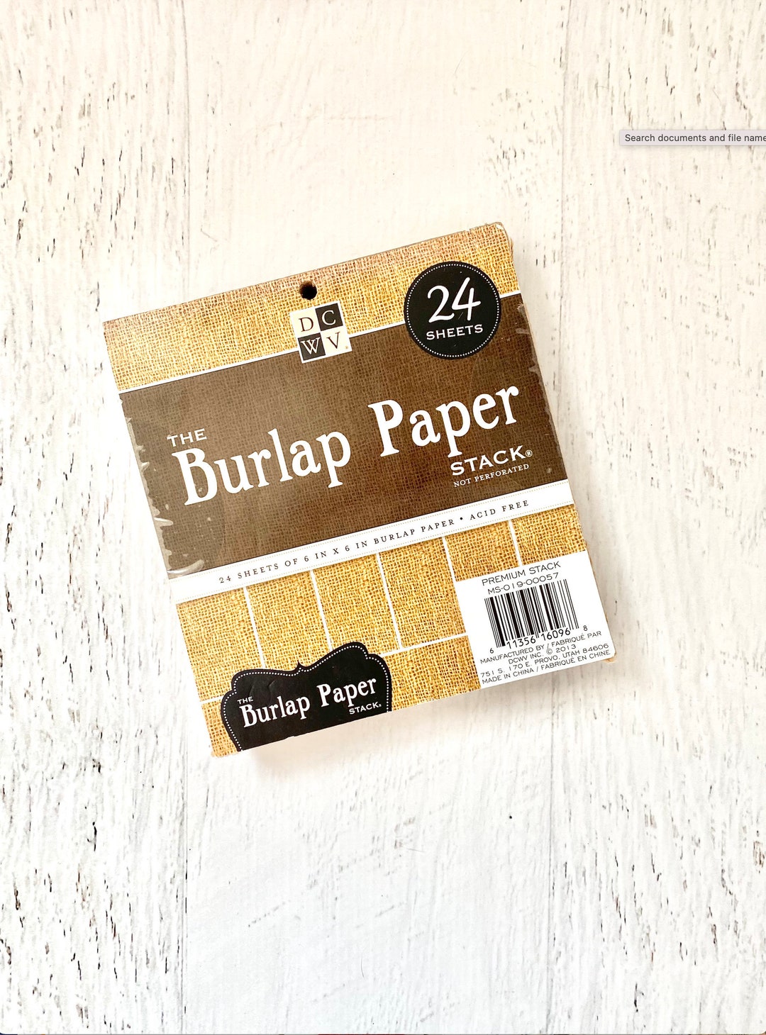 DCWV Burlap Paper Stack, 6x6 Single-sided Paper Pad, 24 Sheets, Paper ...