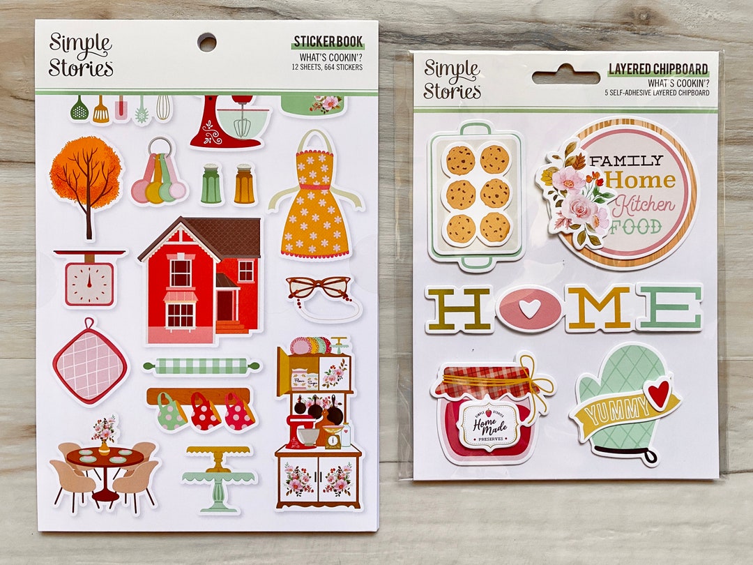 Simple Stories What's Cookin'? Sticker Book or Layered Chipboard ...
