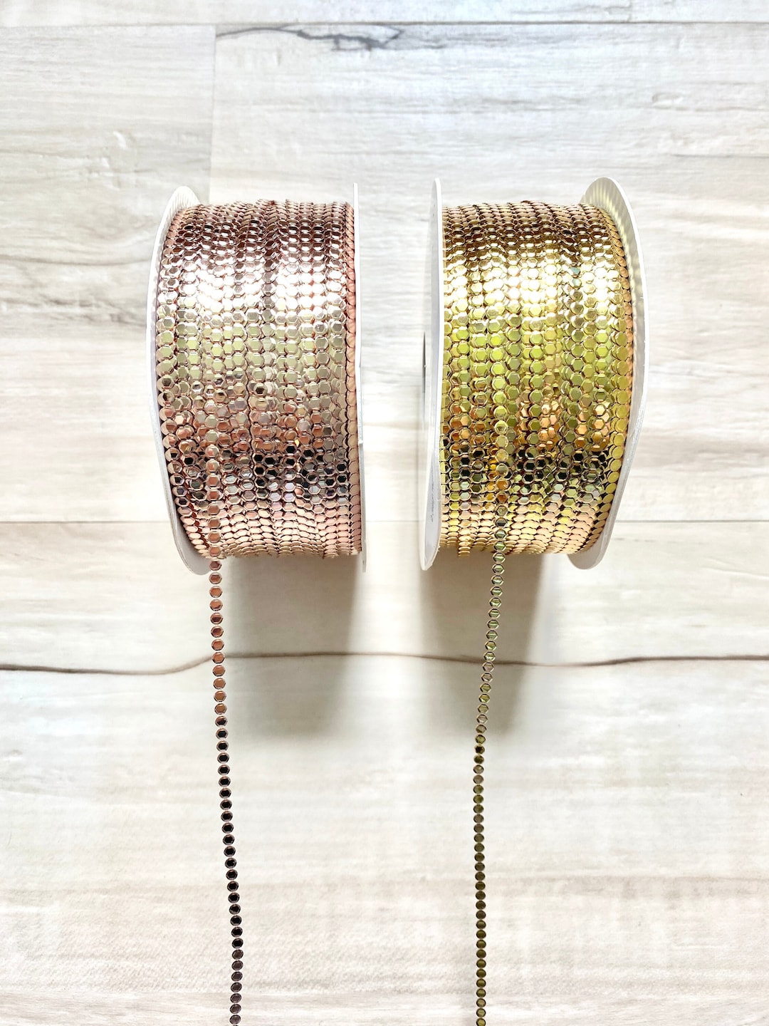 Vivant 0.125" Metallic Cord Ribbon in Gold or Rose Gold, 3 Yds, Scrapbooking, Card Making ...