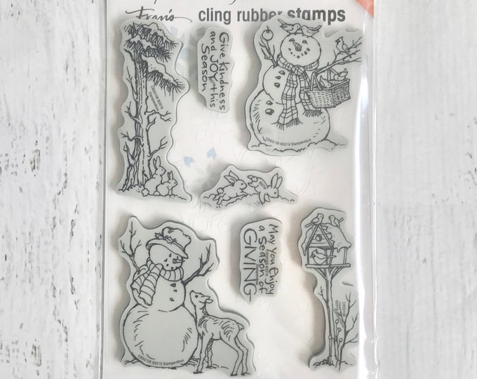 Stampendous Giving Snowmen Stamp Set With Stencil by Fran Seiford ...