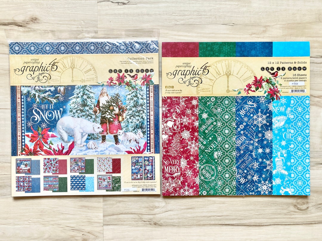 Graphic 45 Let It Snow Collection Kit 16 Pg/8 Designs or Patterns ...