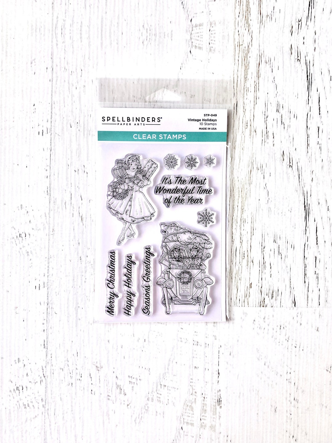 Spellbinders Stamp Set, Vintage Holidays, 10 Stamps, Christmas Holiday ...