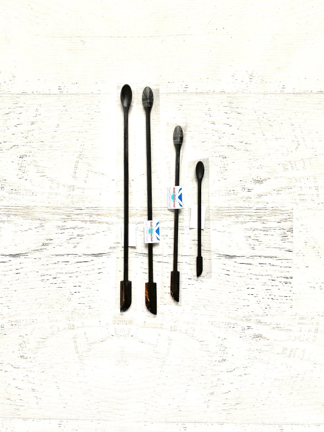 Mo Silicon Mini Spatula Set, 4 Pc, Black, for Paint Mixing, Paste, Wet ...