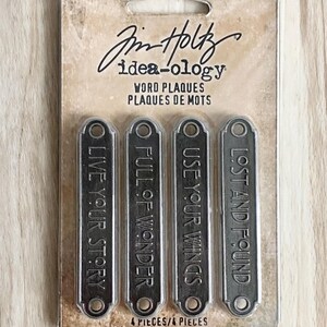 Tim Holtz Idea-ology Word Plaques, Typed Tags or Word Tags, Metal ...