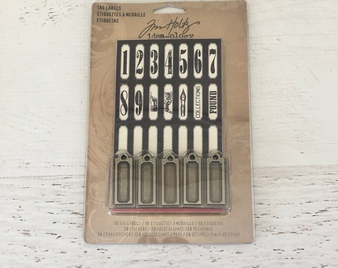 Tab Labels, Tim Holtz, Ideaology, Embellishment, Scrapbook, Steampunk ...