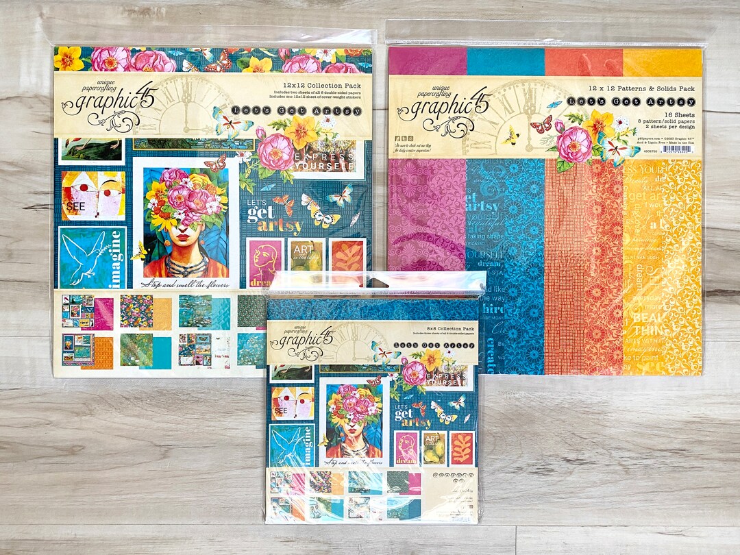 Graphic 45 Let's Get Artsy 12x12 or 8x8 Collection Pk, 12x12 Patterns ...