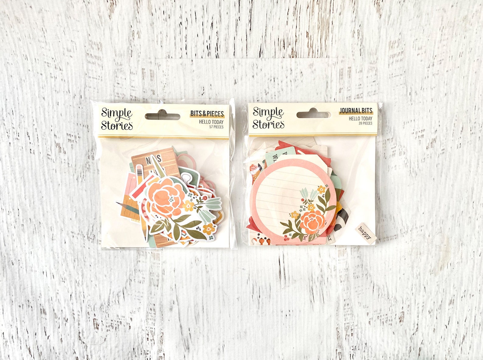 Simple Stories Hello Today Bits & Pieces (57 Pcs) or Journal Bits (39 ...