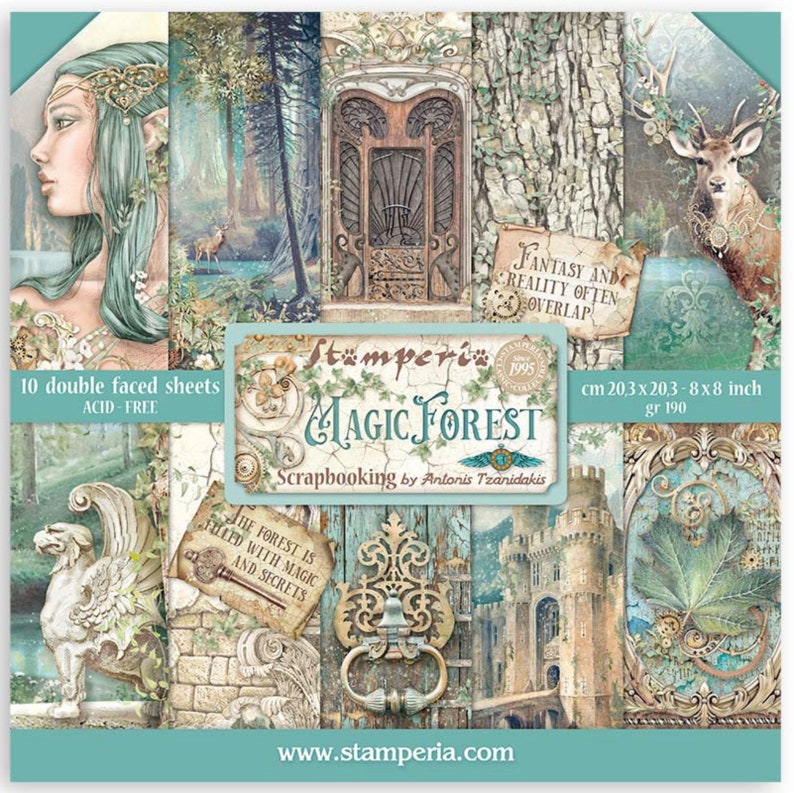 Stamperia Magic Forest 8x8 Paper Collection or Maxi Backgrounds ...