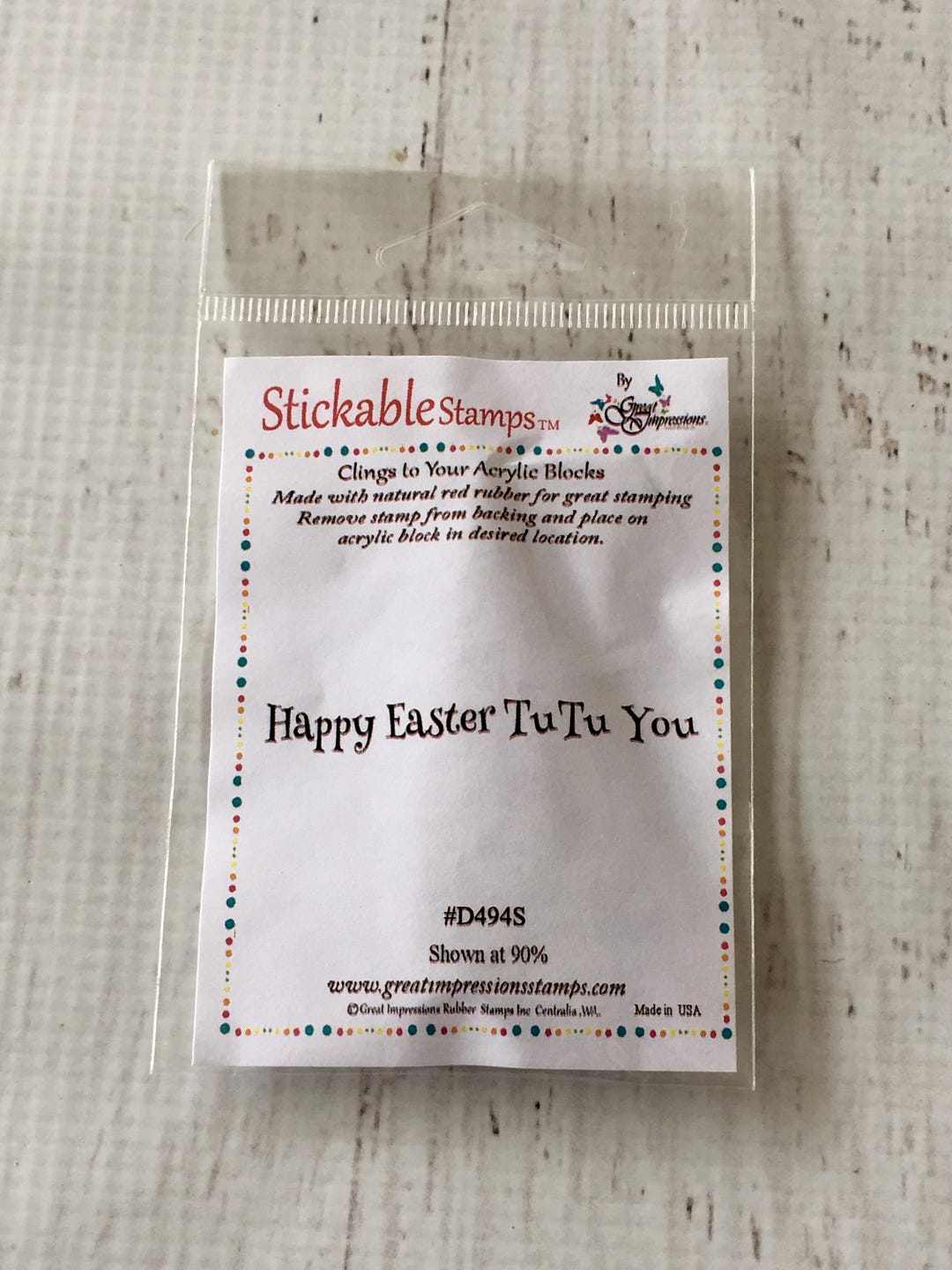 Stickable Stamps by Great Impressions, "happy Easter Tu Tu You" #D494S ...