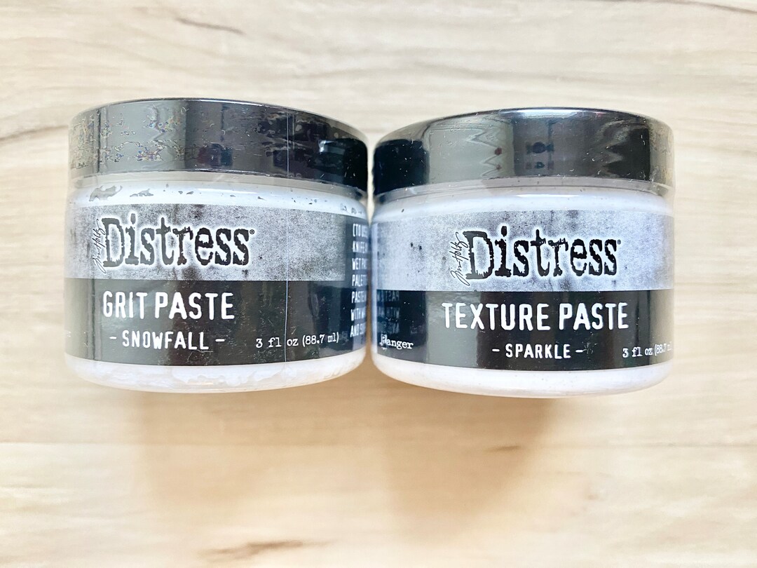 Tim Holtz Distress Sparkle Texture Paste (matte) or Snowfall Grit Paste (translucent Matte), 3 ...
