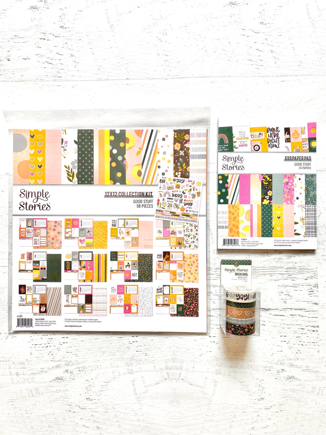 Simple Stories Good Stuff Collection Kit, 6x8 Pad, or Washi Tape ...