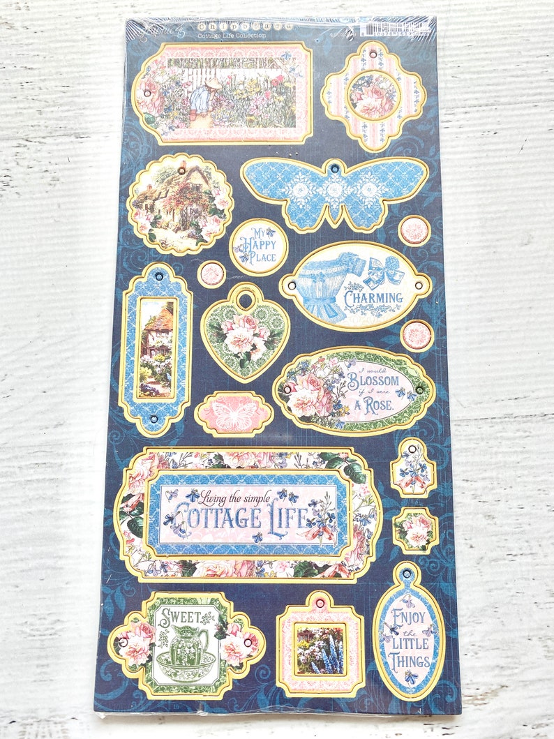 Graphic 45 Cottage Life Stickers or Chipboard Scrapbook | Etsy