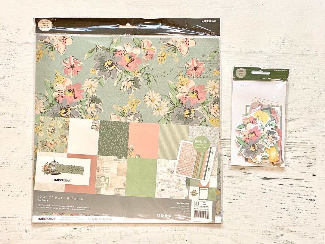 Kaisercraft Le Belle, 12" Paper Pack (12 Dbl-sided Sheets-2 Ea/6designs ...