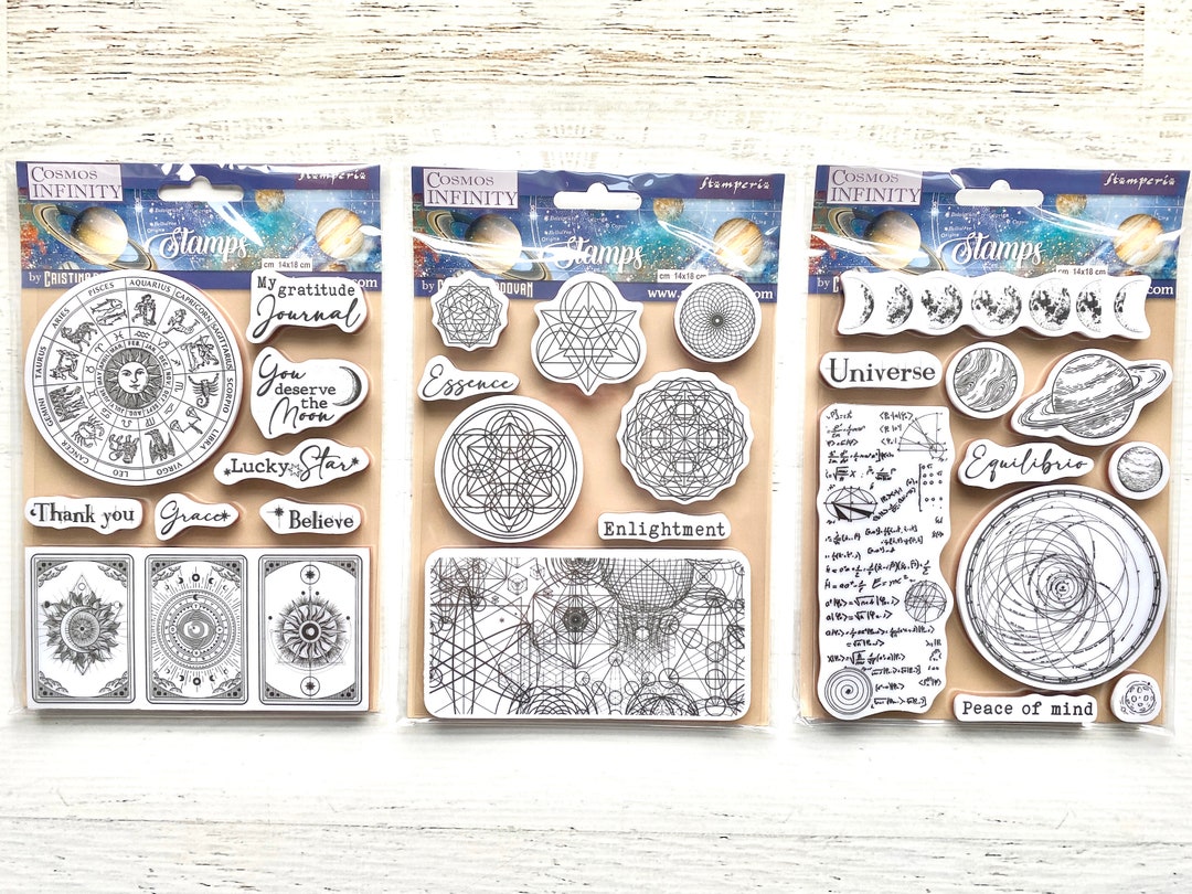 Stamperia Cosmos Infinity Stamp Sets, Choose From Zodiac 10 Pc, Symbols ...