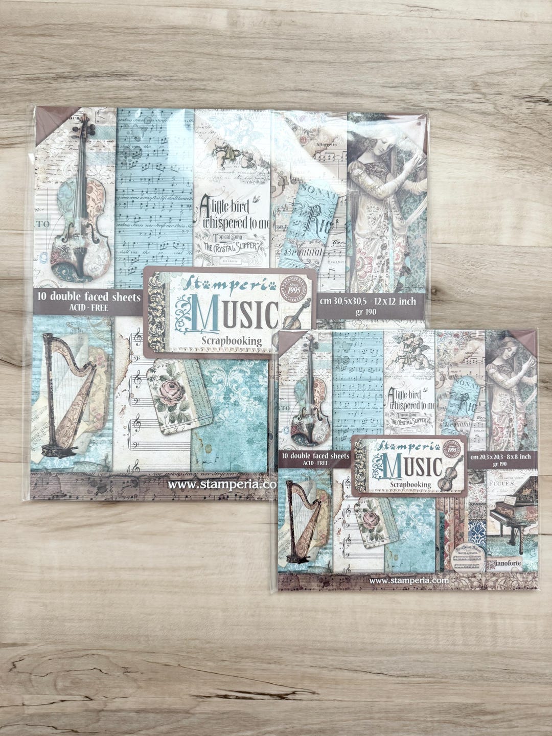 Stamperia Music Paper Collection, 12x12" or 8x8"", 10 Dbl-sided Shts ...