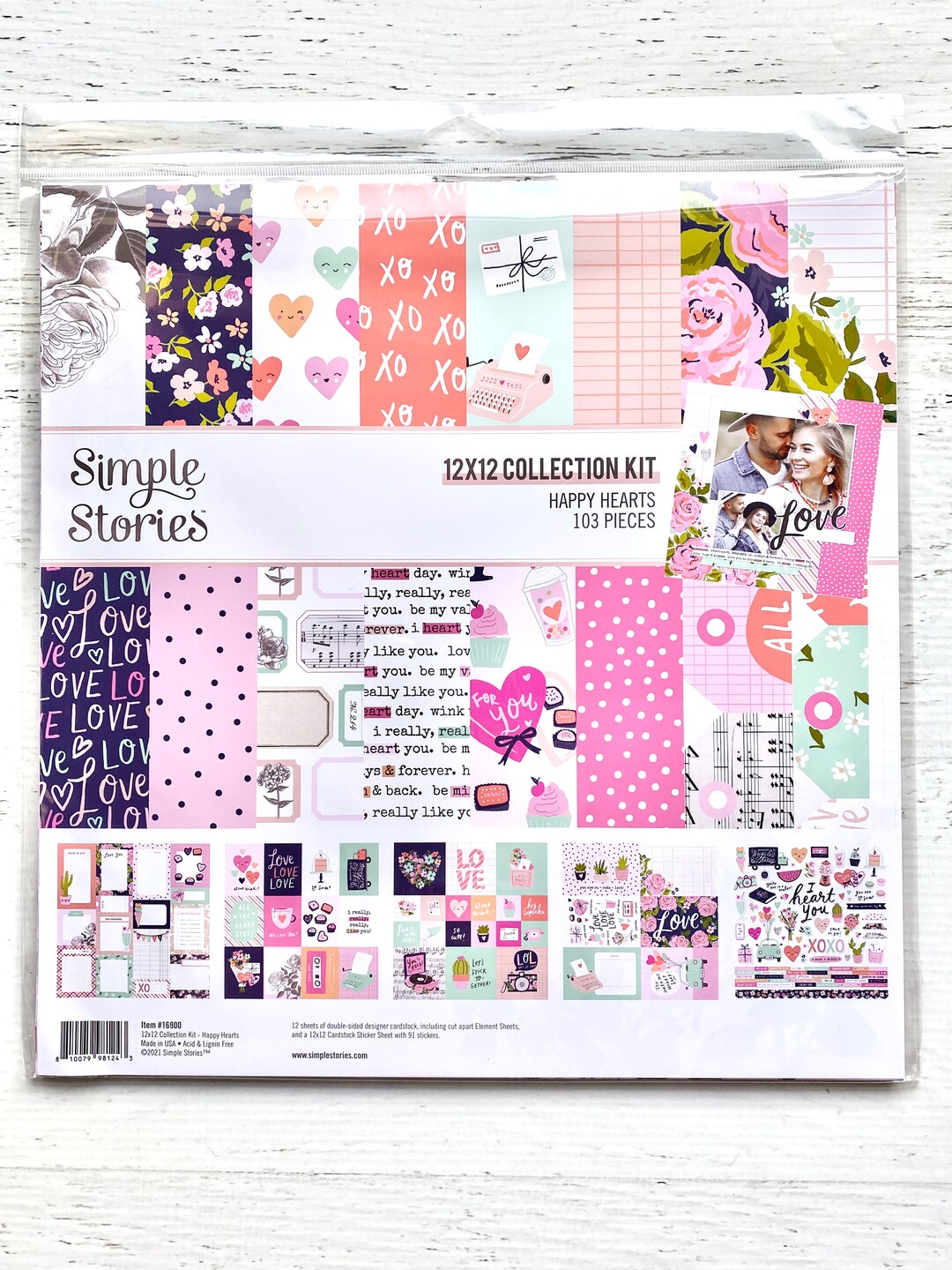 Simple Stories Happy Hearts Collection Kit for Scrapbooking, Card ...
