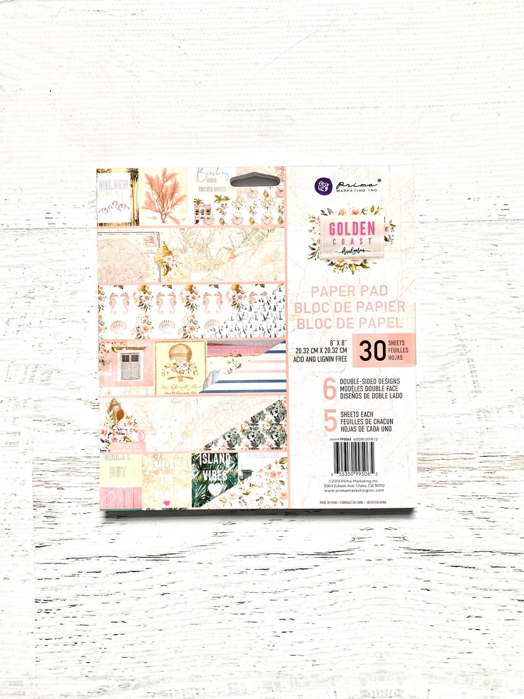 Prima Golden Coast 8x8 Paper Pad, 30 Dbl-sided Sheets, Cards, Paper ...