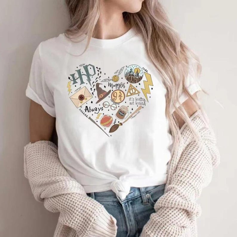 T-shirt HARRY POTTER, Zweinstein, Griffoendor, Zwadderich, Ravenklauw ...