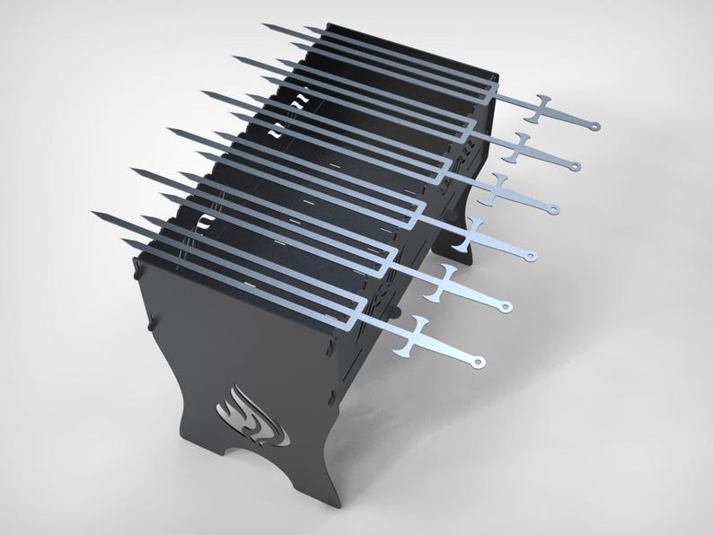 Triple Sword Skewers V3, DXF Files for Plasma, Laser, CNC. Kebab ...