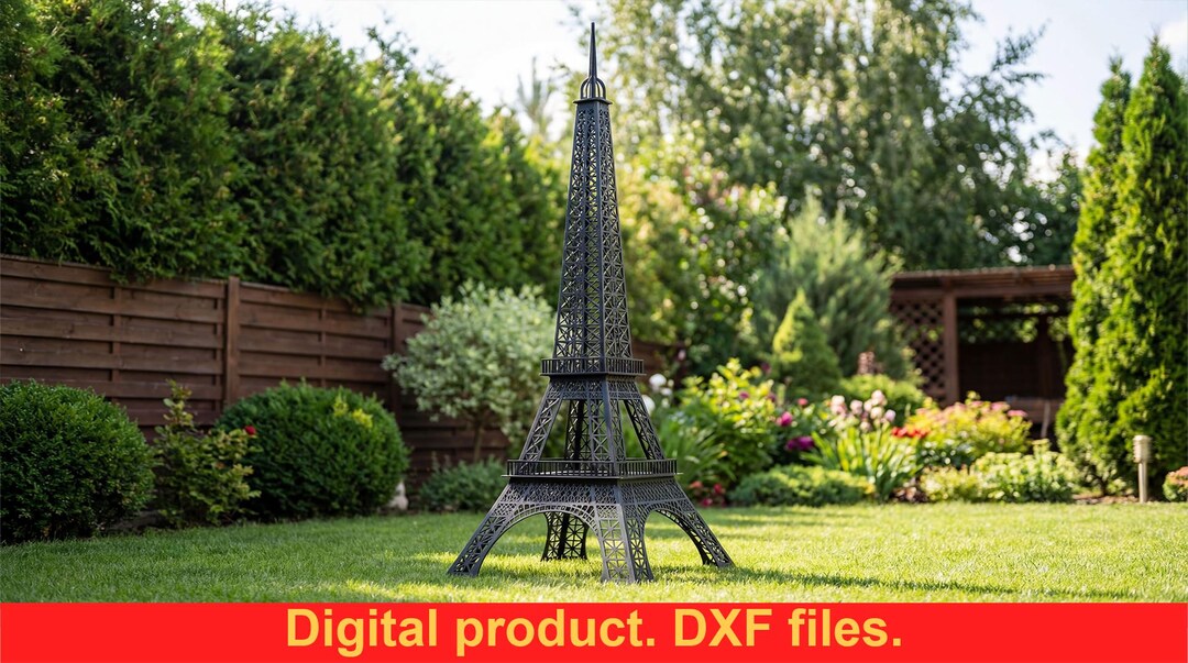 Eiffel Tower DXF Files for Garden Decoration - DIY Metal Project SVG ...