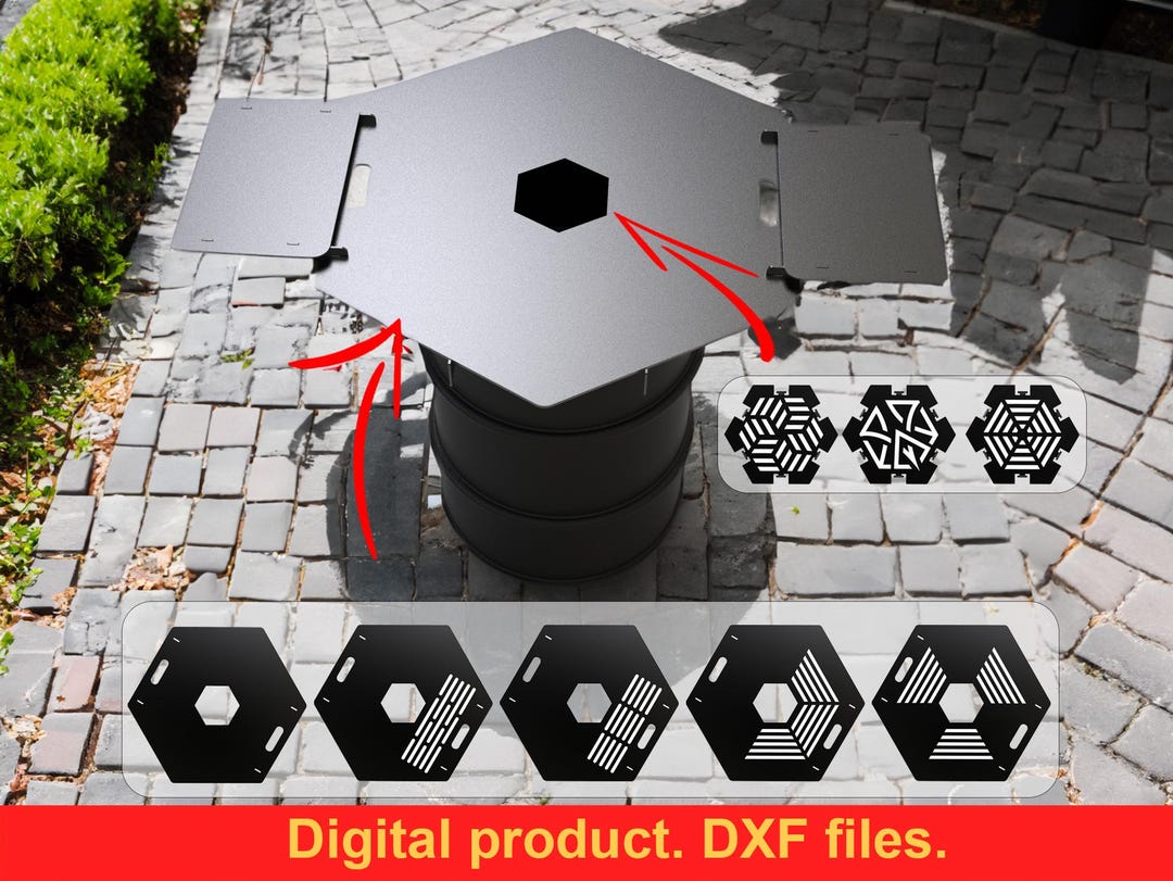 Hexagon Fire Plate 100 Cm for Fire Barrel and Kettle Barbecue Grill ...