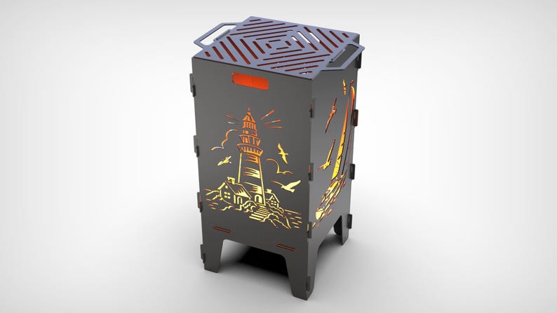 Lighthouse and Sailboat Fire Pit Grill DXF Files for Plasma, Laser, CNC ...
