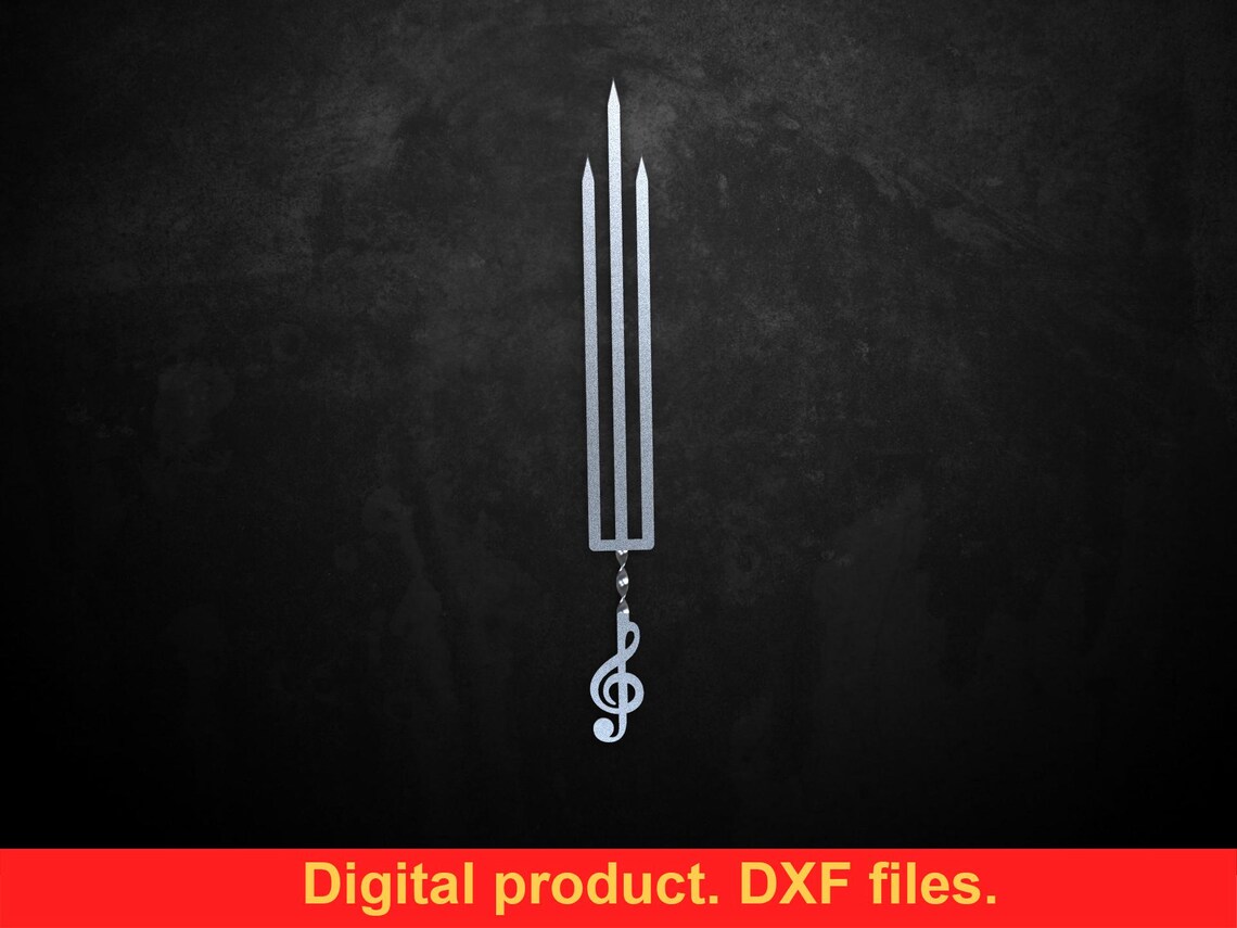 Triple Treble Clef Skewers, DXF Files for Plasma, Laser, CNC. Kebab ...