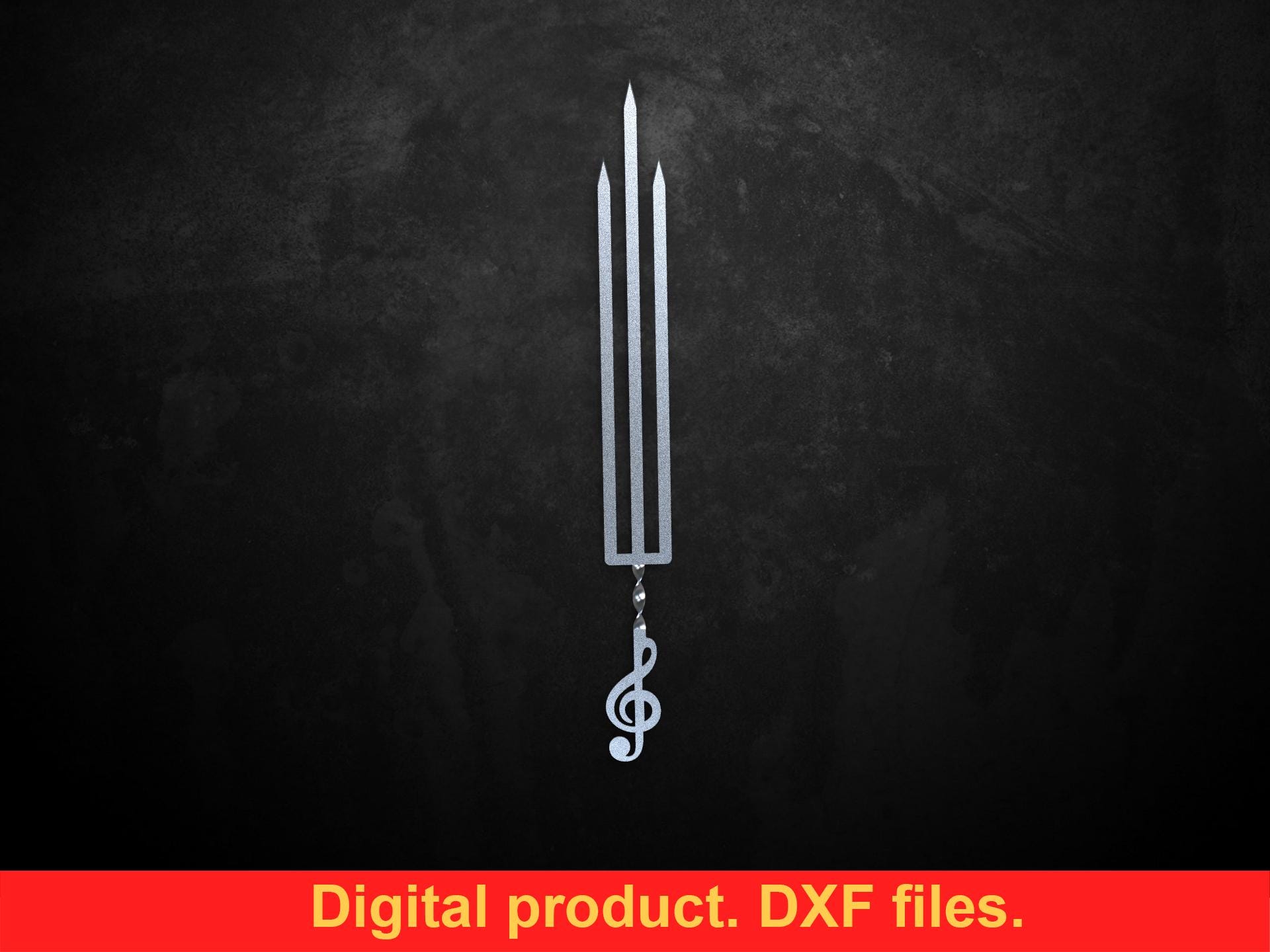Triple Treble Clef Skewers, DXF Files for Plasma, Laser, CNC. Kebab ...