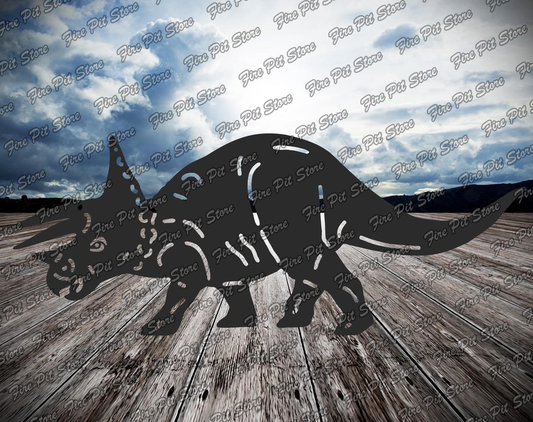 Triceratops. Vector Art File. Digital Files Dxf, Svg, Png, Ai, Eps, Cdr ...