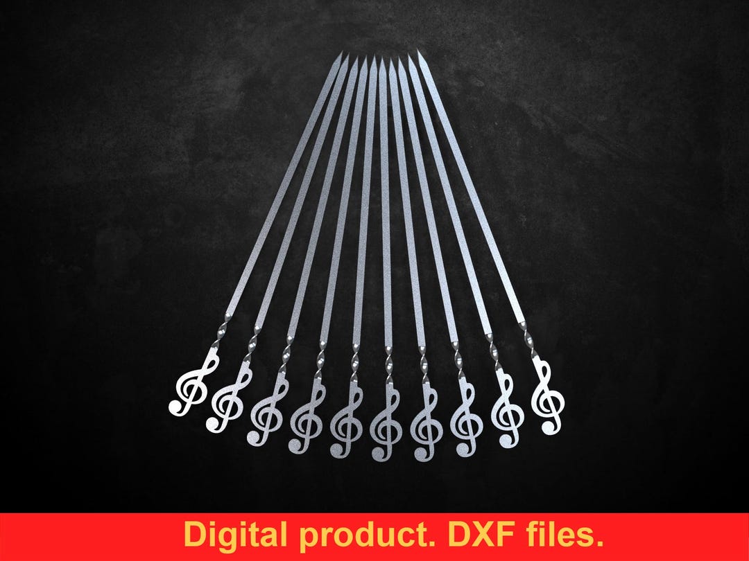 Treble Clef Skewers, DXF Files for Plasma, Laser, CNC. Kebab Skewers ...