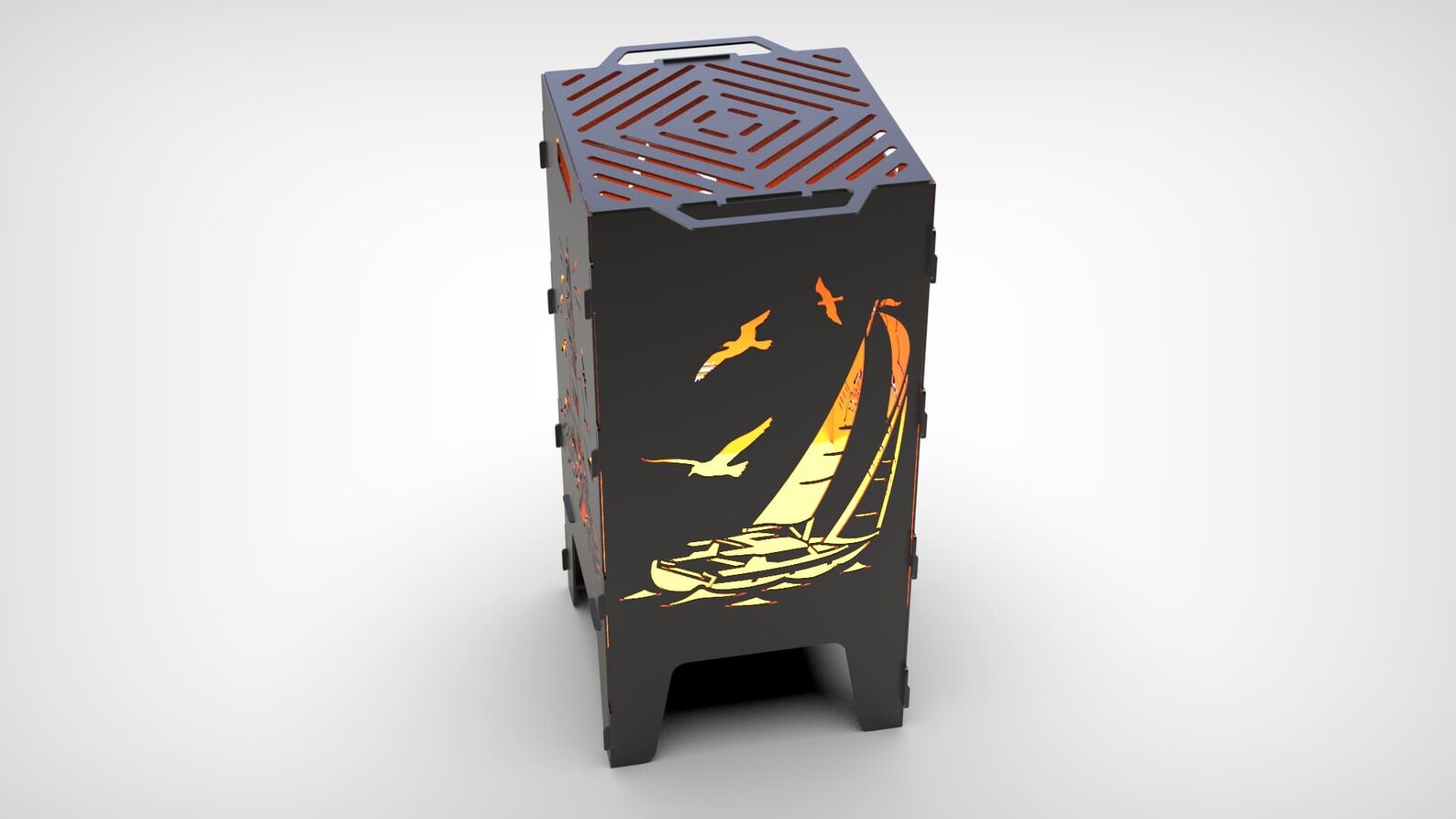 Lighthouse and Sailboat Fire Pit Grill DXF Files for Plasma, Laser, CNC ...