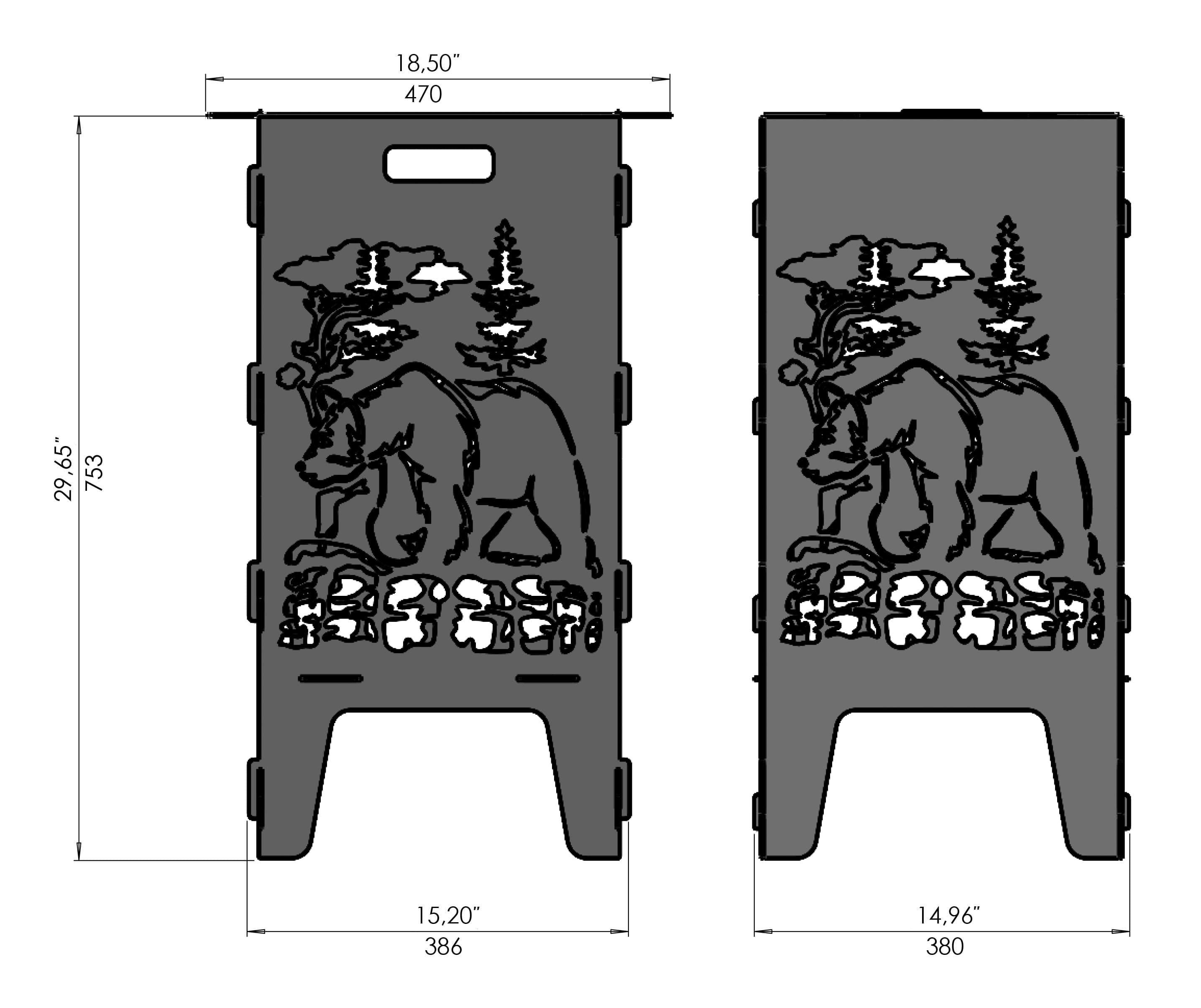 Bear Fire Pit Grill DXF Files for Plasma, Laser, Water Cut, CNC. Fire ...