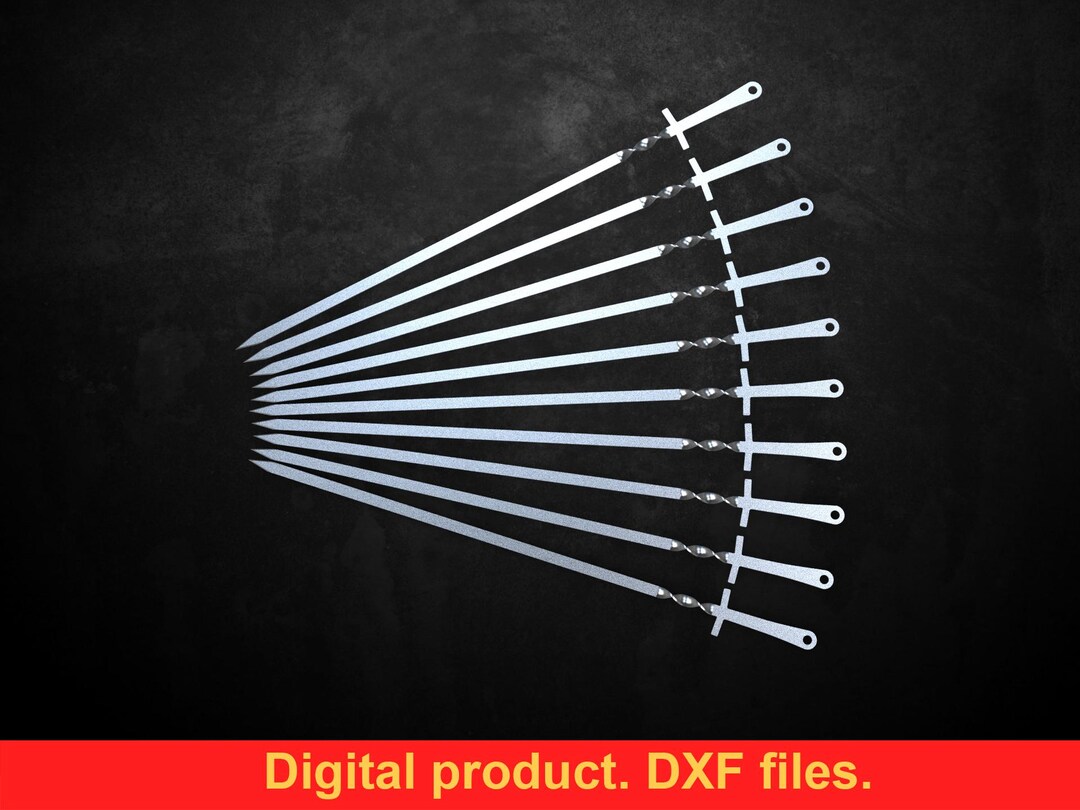 Sword Skewers V1, DXF Files for Plasma, Laser, CNC. Kebab Skewers for ...
