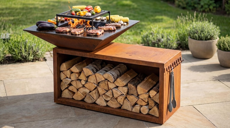 Fire Pit Square Niche for Firewood V2, DXF Files for Plasma, Laser, CNC ...