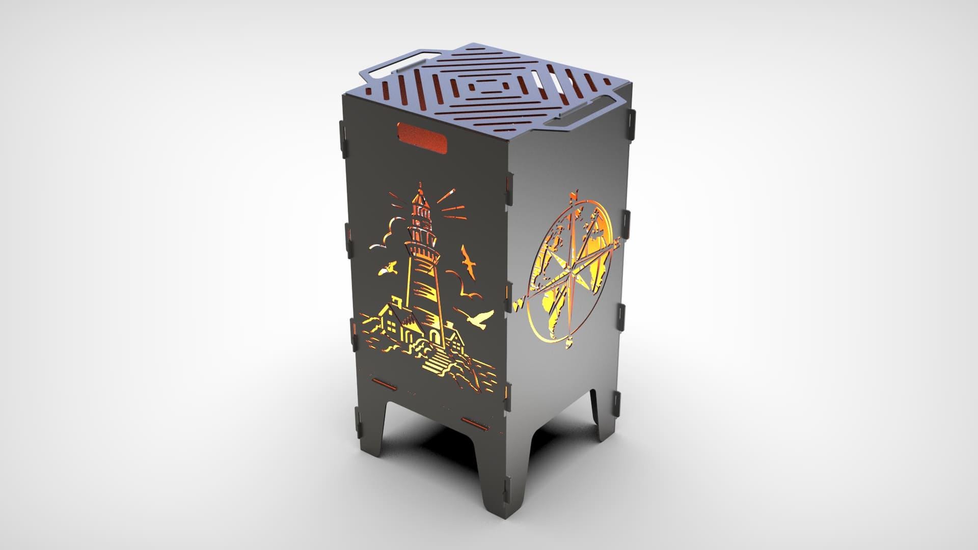 Lighthouse and Compass Fire Pit Grill DXF Files for Plasma, Laser, CNC ...