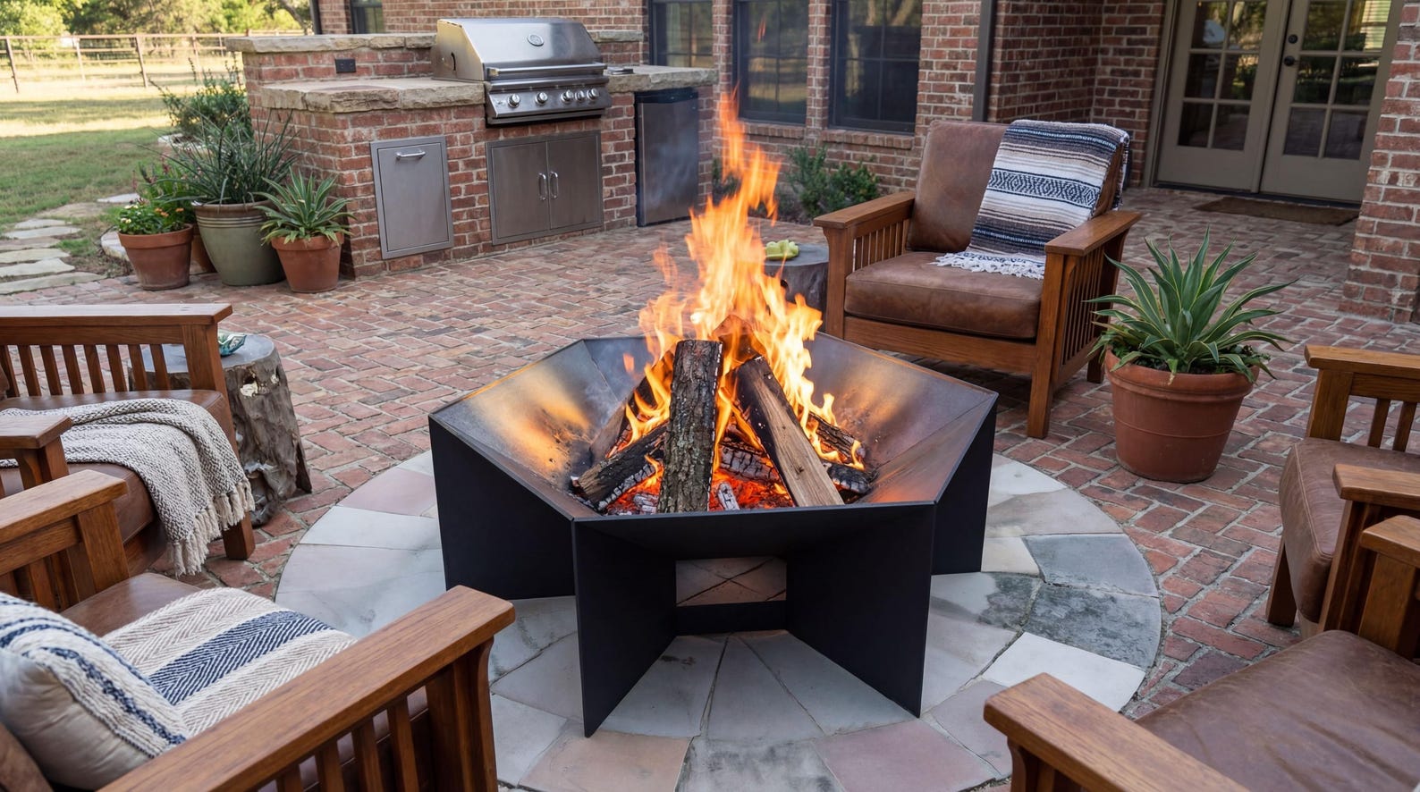 Hexagon V5 Fire Pit ~ DXF Files for Plasma, Laser Cutting, CNC Machines ...