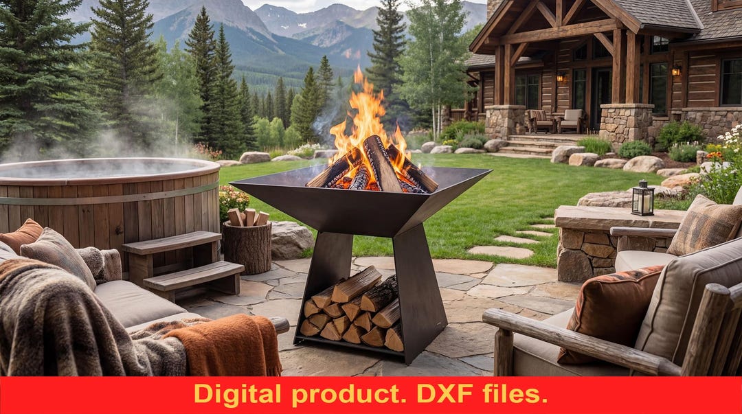 Square High Fire Pit DXF Files for Plasma, Laser Cutting, CNC. Fire Pit ...