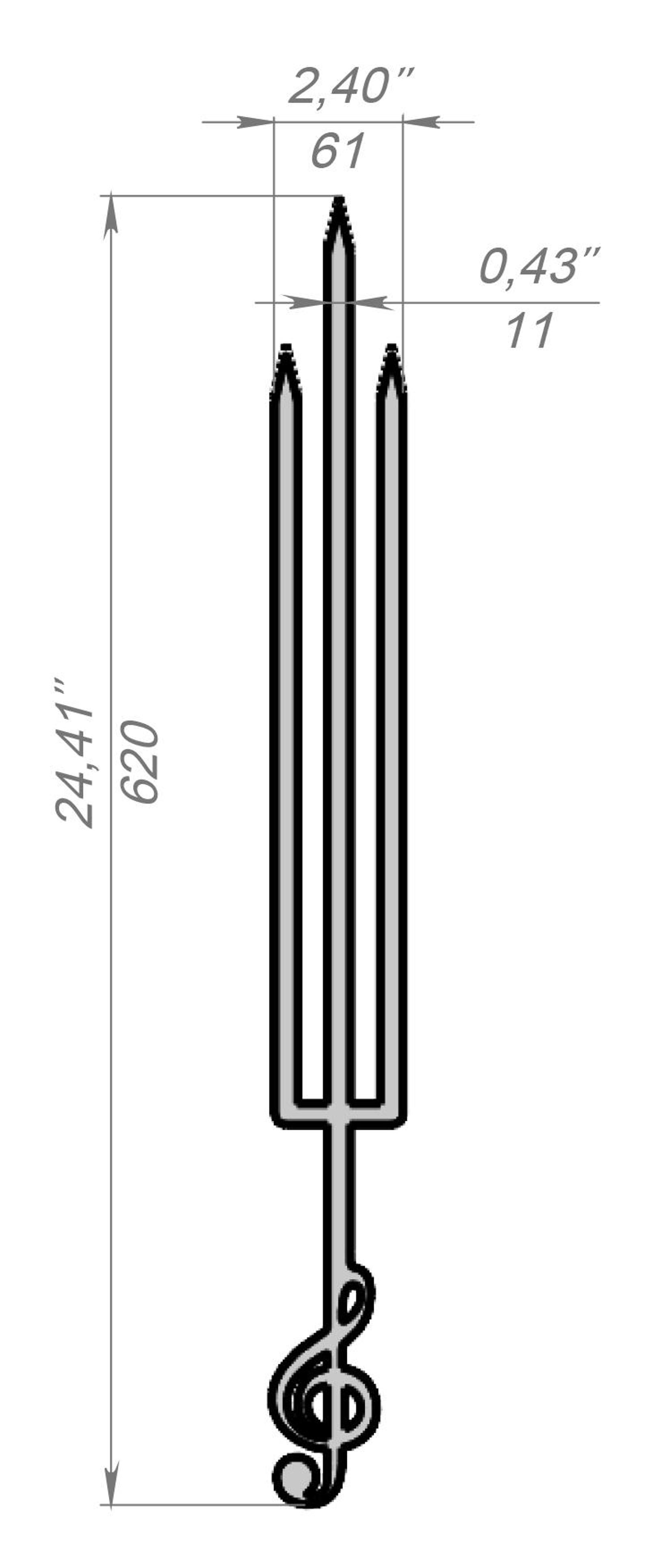 Triple Treble Clef Skewers, DXF Files for Plasma, Laser, CNC. Kebab ...